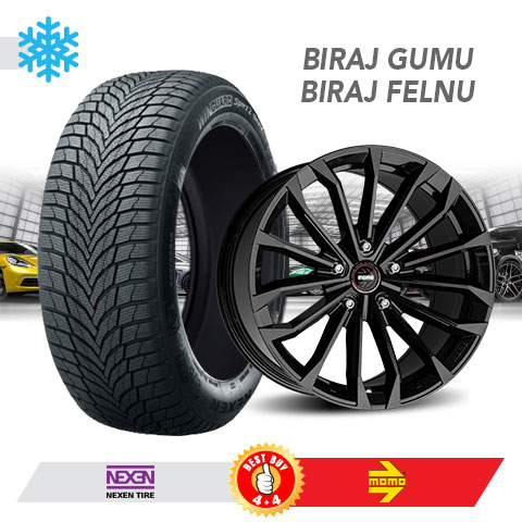 245/40 R19 + 275/35 R19 SET Z NEXEN + MOMO RF03 BLK 5/120 + TPMS