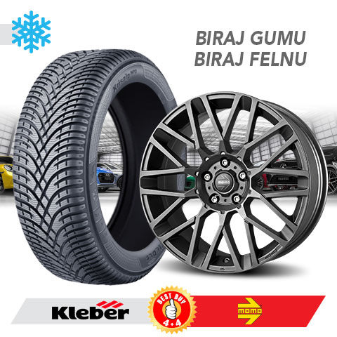 215/65 R17 SET Z KLEBER + MOMO REV MA 5/112