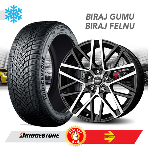 235/55 R18 SET Z BRIDGESTONE + MOMO AVE POL 5/108 + TPMS