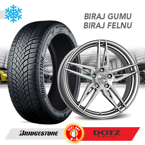 235/60 R18 SET Z BRIDGESTONE + DOTZ INTERLAGOS SIL 5/108 + TPMS