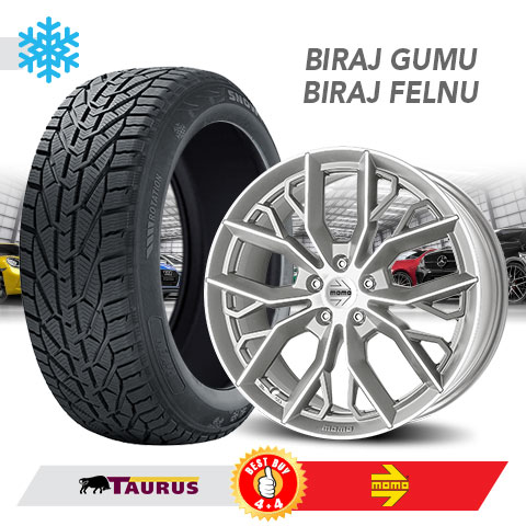 215/55 R17 SET Z TAURUS + MOMO MAS SIL 5/114.3 + TPMS