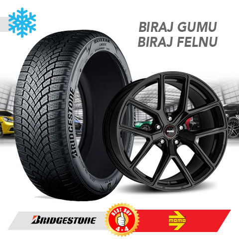 235/50 R19 SET Z BRIDGESTONE + MOMO RF01 STA BLK 5/112