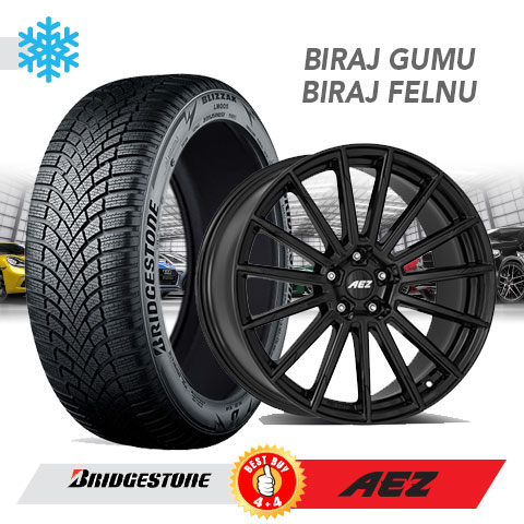 235/60 R18 SET Z BRIDGESTONE + AEZ ATLANTA BLK 5/112 + TPMS