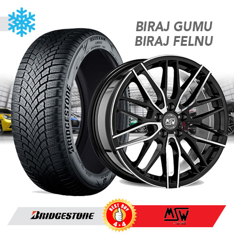 235/55 R18 SET Z BRIDGESTONE + MSW 72 POL 5/114.3 + TPMS