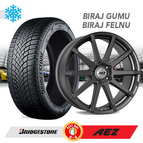 235/55 R18 SET Z BRIDGESTONE + AEZ STRAIGHT GRF 5/112