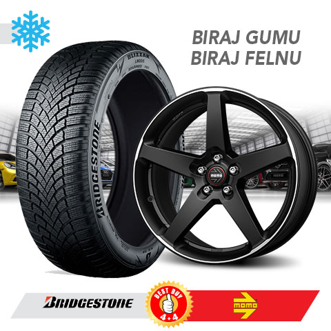 235/55 R18 SET Z BRIDGESTONE + MOMO FIV POL 5/114.3 + TPMS