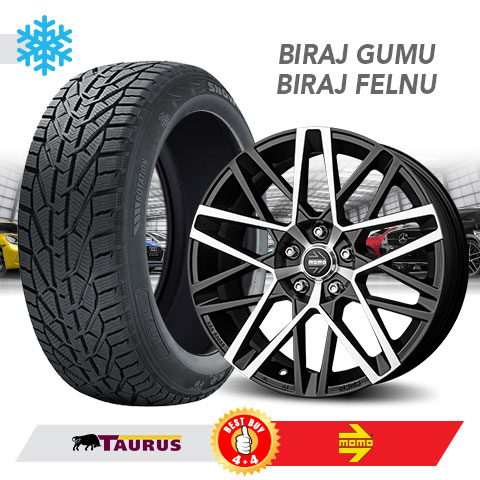 245/45 R18 SET Z TAURUS + MOMO AVE POL 5/112 + TPMS