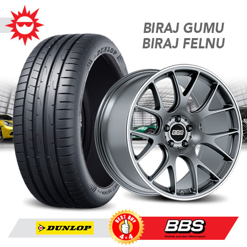 255/40 R19 SET DUNLOP + BBS CH-R SATIN TIT 5/112