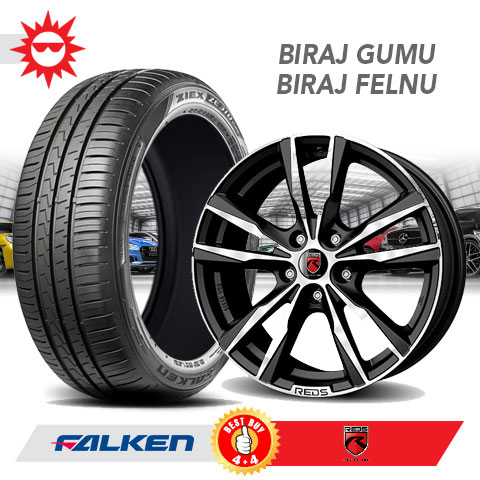 205/55 R16 SET FALKEN + REDS K2 BP 5/114.3