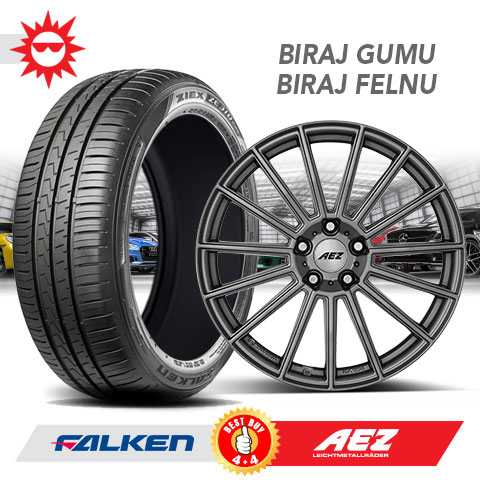 215/55 R17 SET FALKEN + AEZ STEAM MG 5/114.3