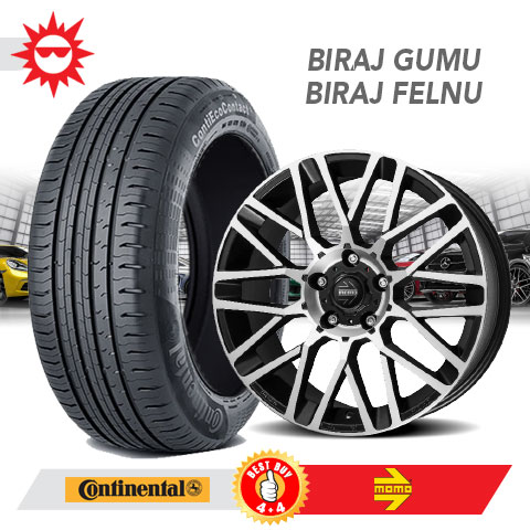 245/45 R18 SET CONTINENTAL + MOMO REV EVO BP 5/112