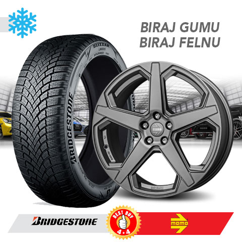 235/55 R18 SET Z BRIDGESTONE + MOMO STA ANT 5/114.3 + TPMS