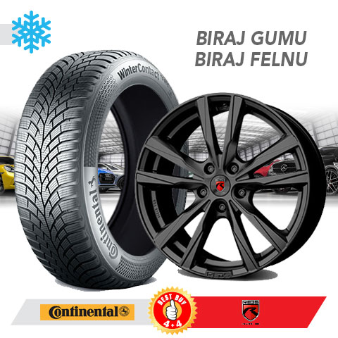 215/60 R16 SET Z CONTINENTAL + REDS K2 BLK 5/114