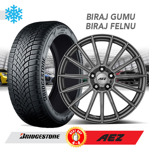 215/65 R17 SET Z BRIDGESTONE + AEZ STEAM MG 5/114,3 + TPMS