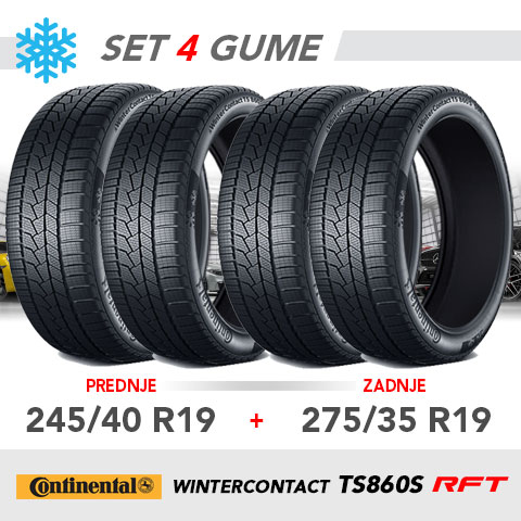 225/40 R19 x2 + 255/35 R19 x2 SSR CONTINENTAL TS 860 S * SET 4 GUME