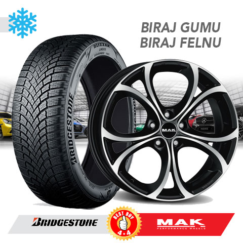 235/50 R18 SET Z BRIDGESTONE + MAK LARIO BM POL 5/110 + TPMS