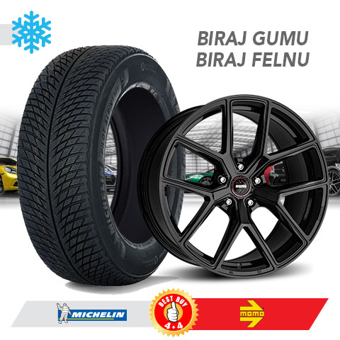 235/55 R19 SET Z MICHELIN + MOMO RF01 ST BLK 5/112