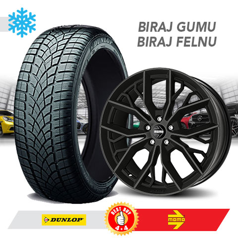 215/55 R17 SET Z DUNLOP + MOMO MAS MB 5/108 + TPMS