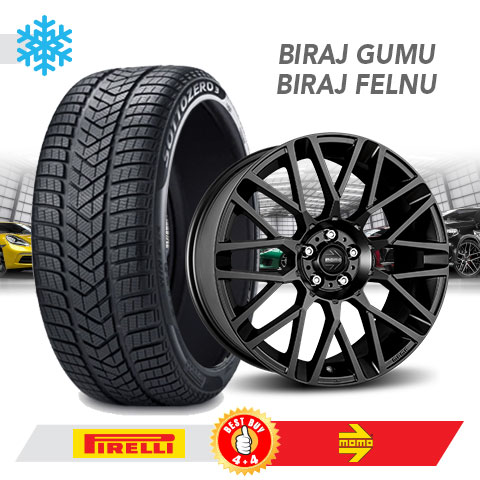 225/55 R17 SET Z PIRELLI + MOMO REV MB 5/112 + TPMS