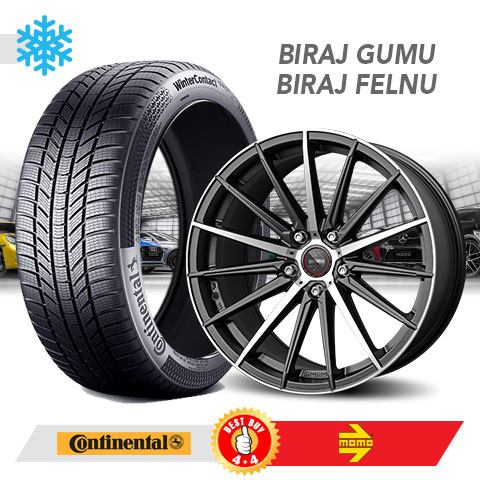 235/55 R19 SET Z CONTINENTAL + MOMO RF05 MG POL 5/112