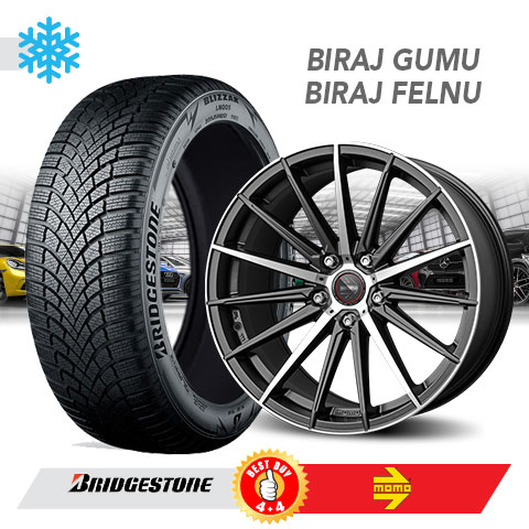 245/50 R19 SET Z BRIDGESTONE + MOMO RF05 MG POL 5/112 + TPMS