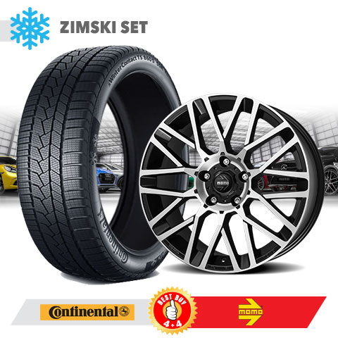 265/50 R19 SET Z CONTINENTAL + MOMO REV MB POL 5/112 + TPMS