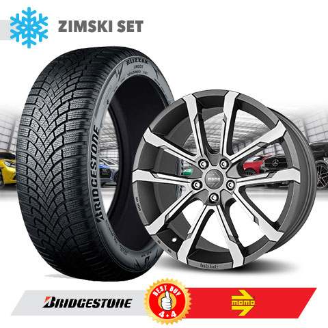 215/60 R17 SET Z BRIDGESTONE + MOMO QUA MA POL 5/114.3 + TPMS