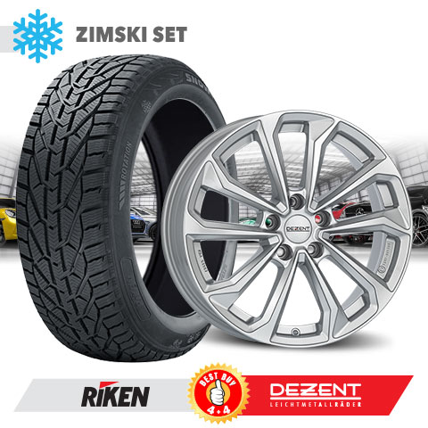 215/50 R18 SET Z RIKEN + DEZENT KS SIL 5/114.3 + TPMS