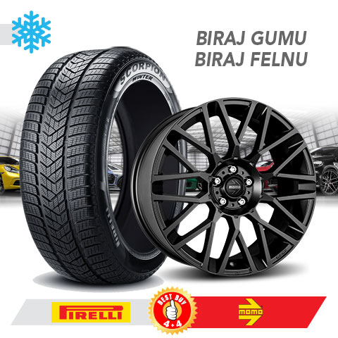 235/55 R19 SET Z PIRELLI + MOMO REV MB 5/110 + TPMS