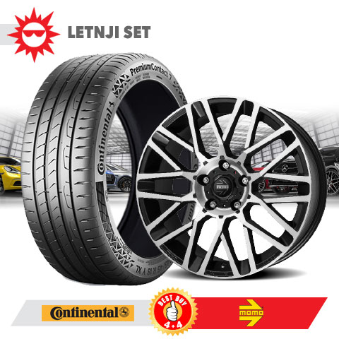 225/45 R19 SET CONTINENTAL + MOMO REV EVO MB POL 5/112