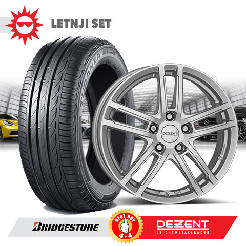 215/55 R17 SET BRIDGESTONE + DEZENT TZ SIL 5/112