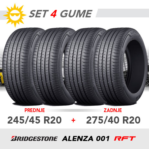 245/45 R20x2 + 275/40 R20x2 RFT*BRIDGESTONE ALENZA - SET 4 GUME