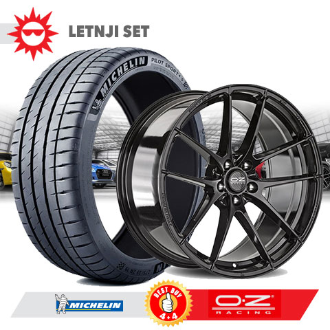 245/35 R20 + 305/30 R21 SET MICHELIN + OZ LEGGERA HLT BLK 5/130 + TPMS