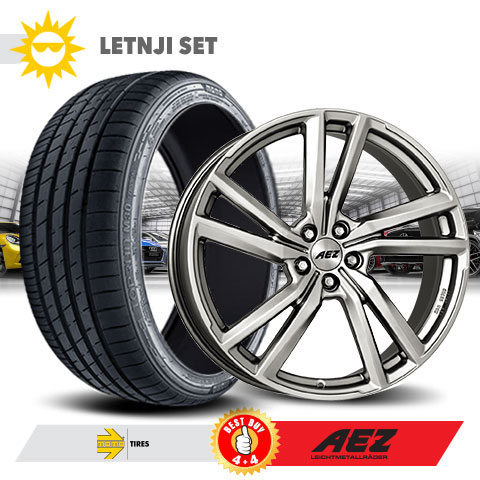 225/40 R18 SET MOMO + AEZ NORTH SIL 5/112