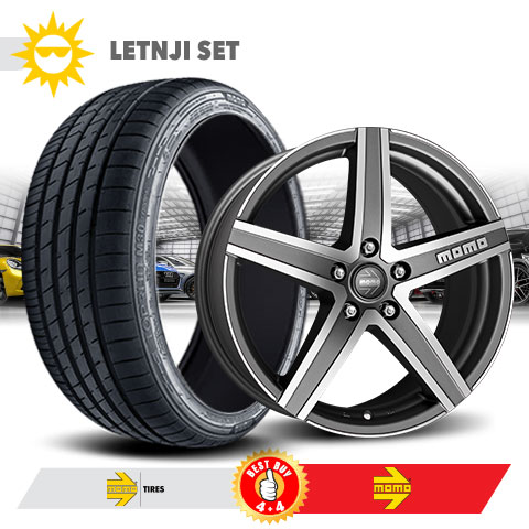 195/45 R16 SET MOMO + MOMO HYP EVO ANT POL 4/108 + TPMS