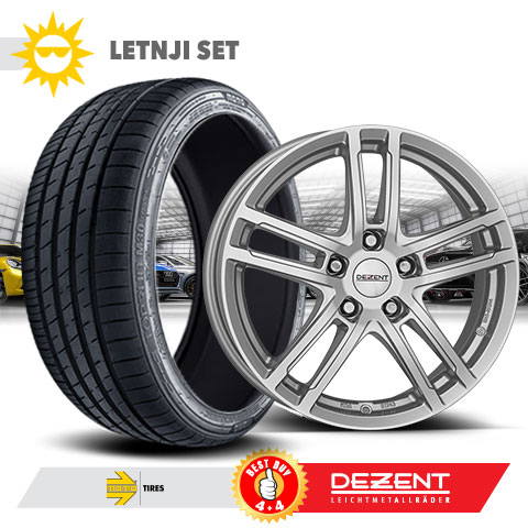 225/45 R17 SET MOMO + DEZENT TZ SIL 5/112