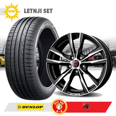 205/55 R17 SET DUNLOP + REDS K2 MB POL 5/114.3