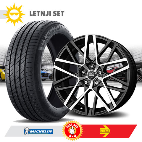 225/55 R17 SET MICHELIN + MOMO AVE MB POL 5/112