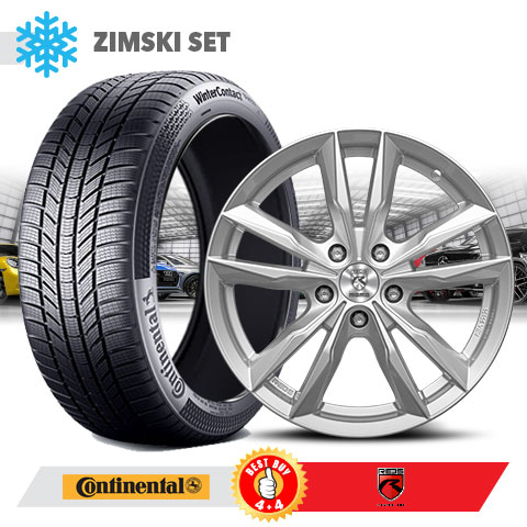 215/55 R17 SET Z CONTINENTAL + REDS FAS SIL 5/114.3 + TPMS