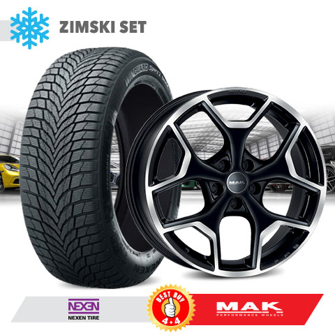 215/60 R17 SET Z NEXEN + MAK LIBERTY BLK POL 5/110 + TPMS