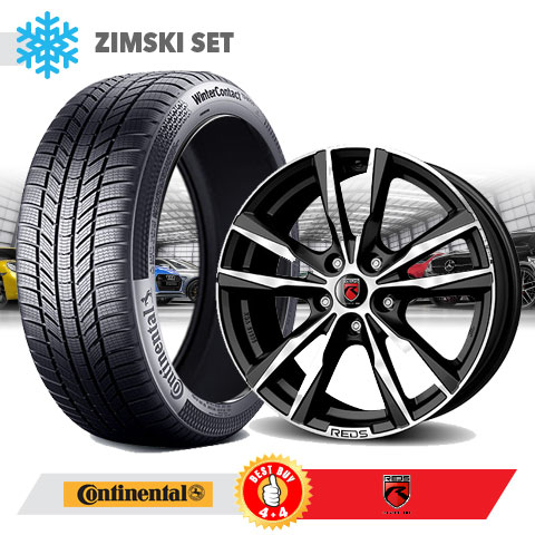 205/65 R16 SET Z CONTINENTAL + REDS K2 MB POL 5/114.3 + TPMS