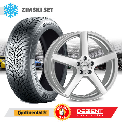 205/65 R16 SET Z CONTINENTAL + DEZENT TY SIL 5/114.3 + TPMS