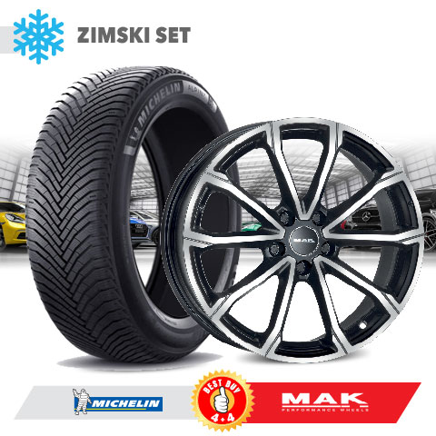 195/55 R16 SET Z MICHELIN + MAK DAVINCI BLK MIR 4/108