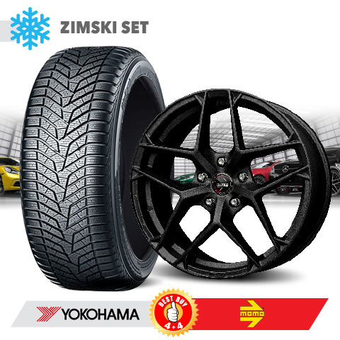 235/50 R19 SET Z YOKOHAMA + MOMO RF07 SANBL BLK 5/112