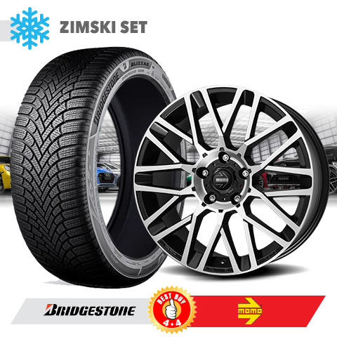 245/45 R18 SET Z BRIDGESTONE + MOMO REV EVO MB POL 5/112