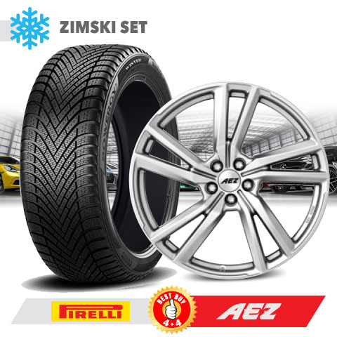 225/55 R18 SET Z PIRELLI + AEZ NORTH HG SIL 5/112 + TPMS