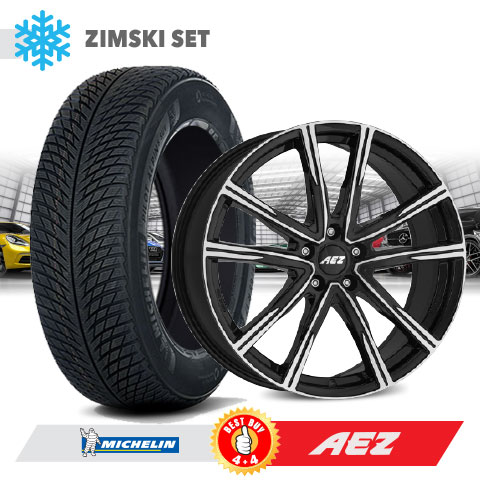 255/45 R20 SET Z MICHELIN + AEZ MON BLK POL 5/114.3 + TPMS