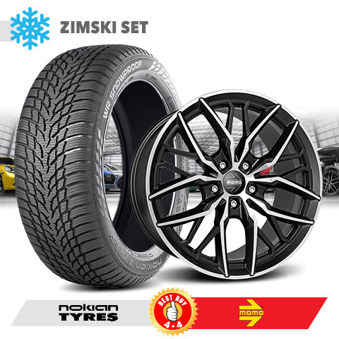 245/45 R19 SET Z NOKIAN + MOMO SPI MB POL 5/112 + TPMS