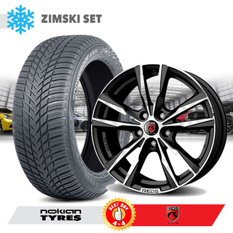 235/55 R18 SET Z NOKIAN + REDS K2 MB POL 5/114.3