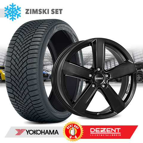 215/65 R17 SET Z YOKOHAMA + DEZENT TU BLK 5/112